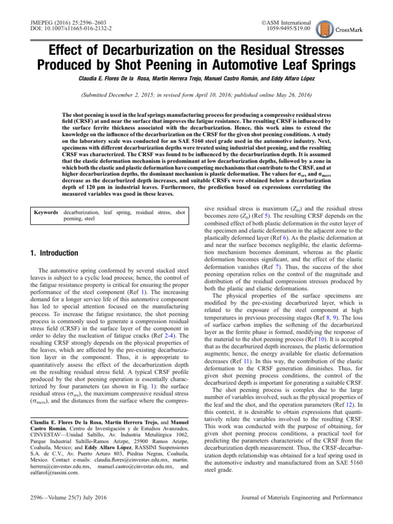 Effect of Decarburization On The Residual Stresses | PDF | Deformation ...