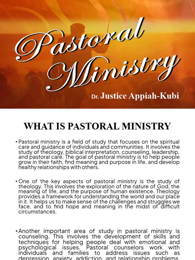 Understanding Pastoral Ministry | PDF | Christian Church | Pastor