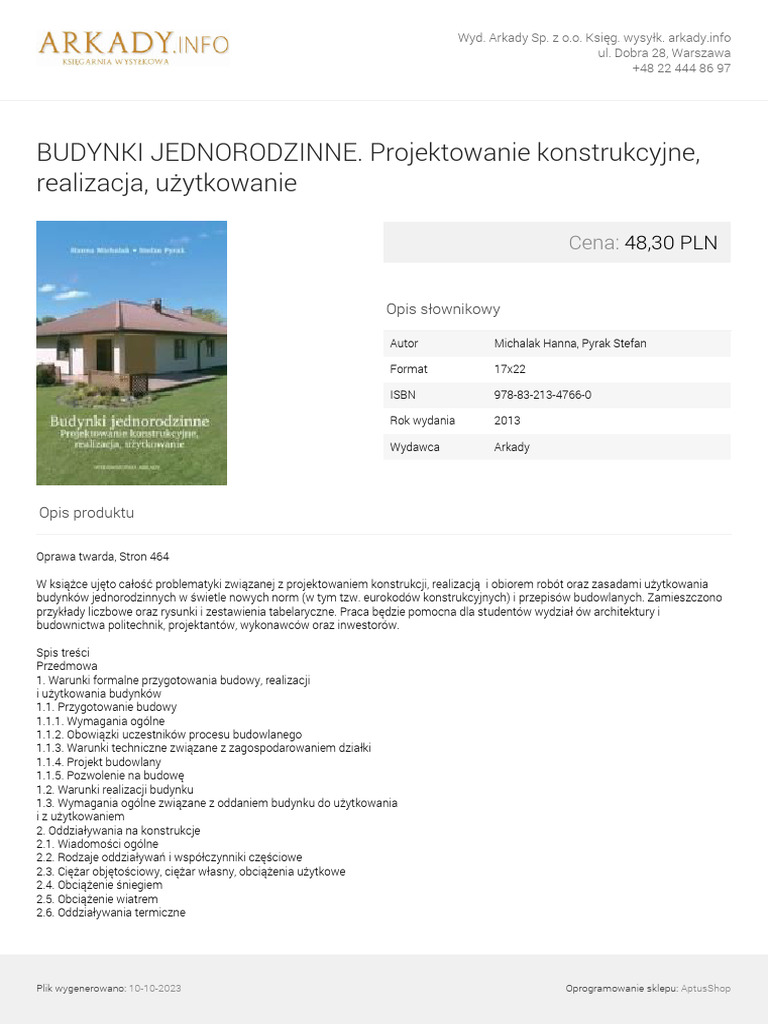 Budynki Jednorodzinne Projektowanie Konstrukcyjne Realizacja Uzytkowanie | PDF