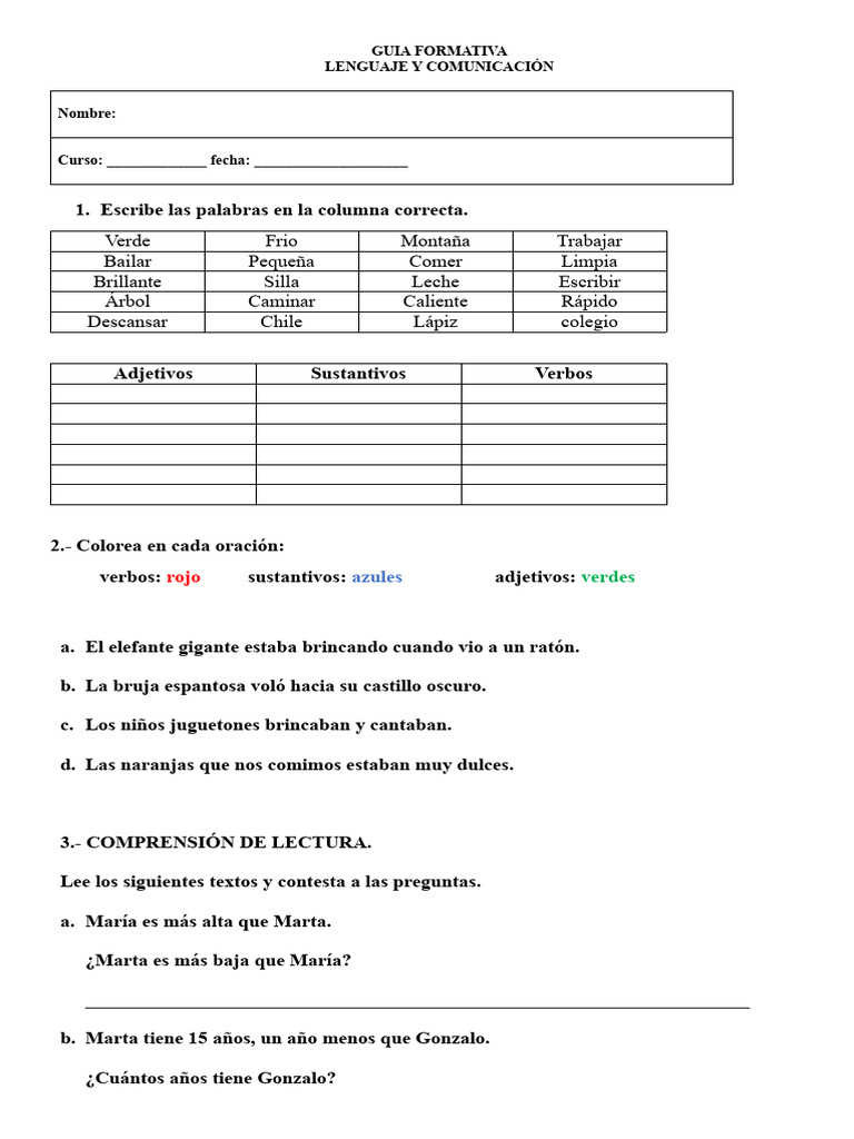 2 Guia Formativa de Lenguaje | PDF | Lingüística