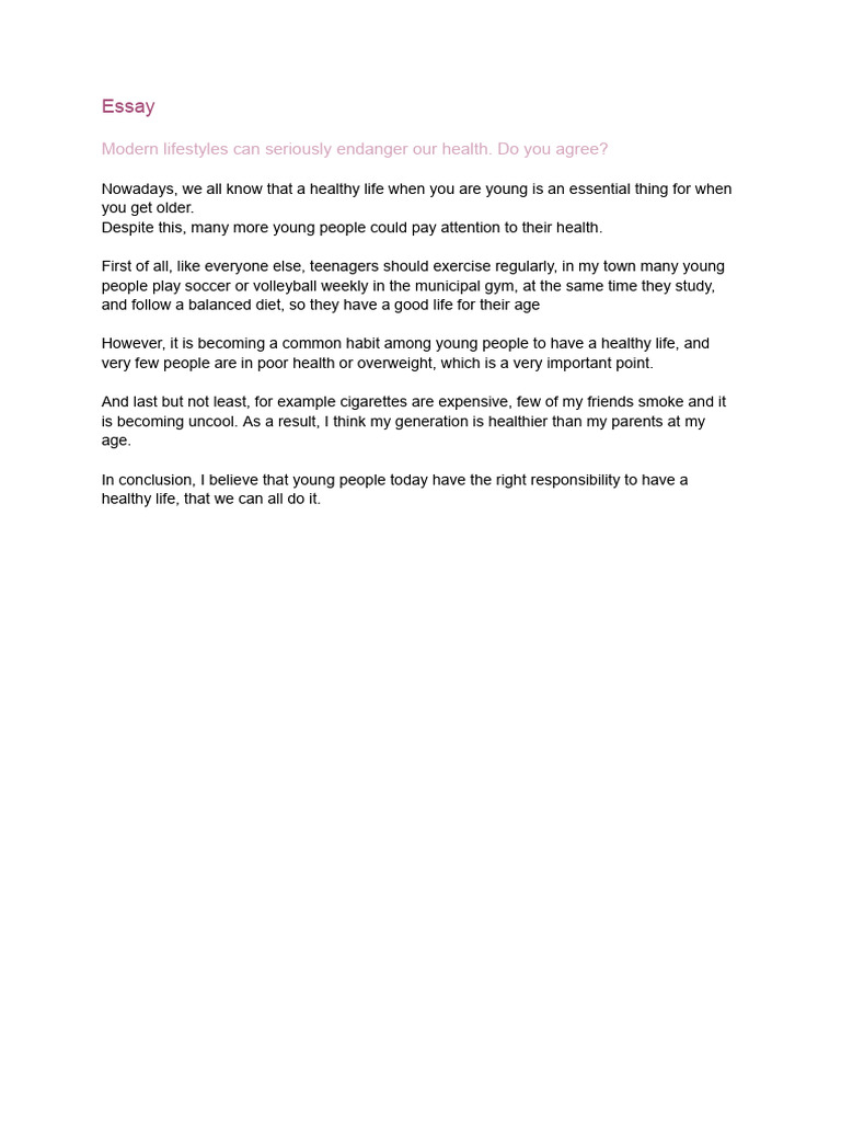 Essay | PDF | Self-Improvement | Wellness