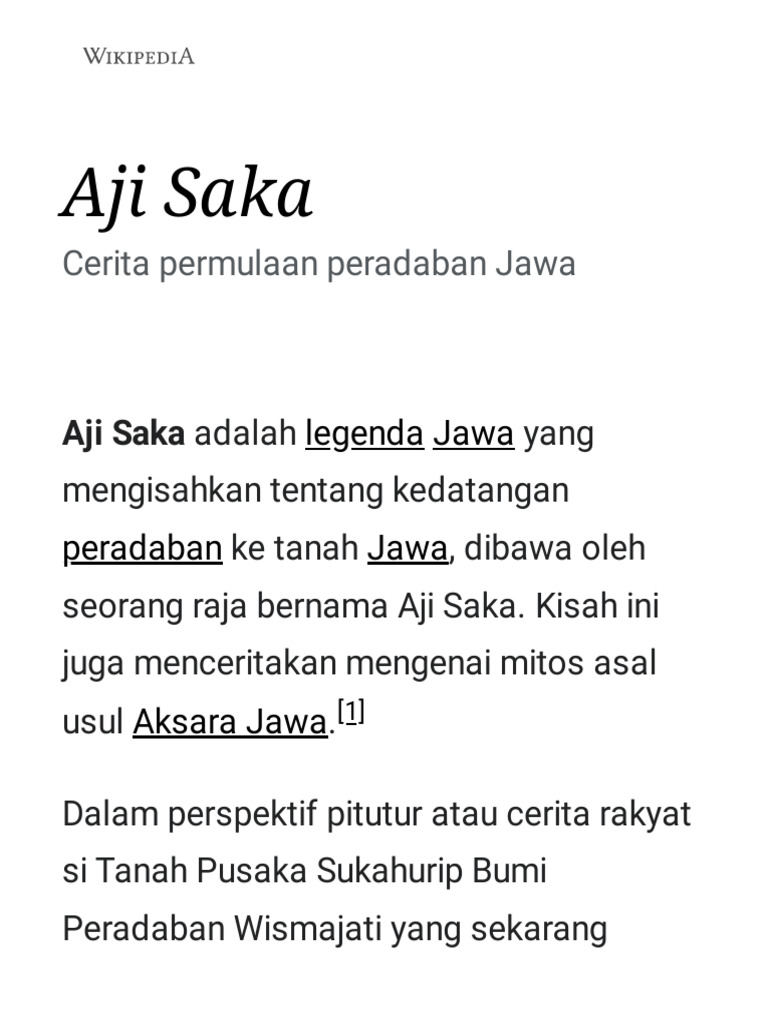 Aji Saka | PDF | Sejarah