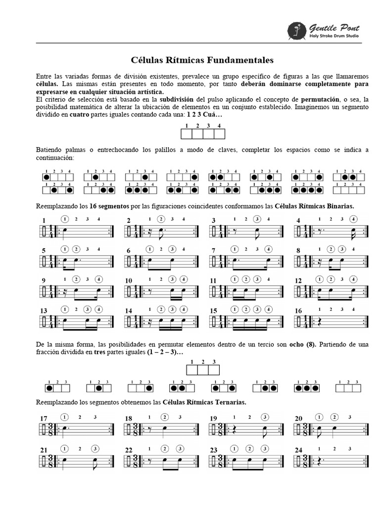 Células Rítmicas: Guía Didáctica | PDF | Ritmo | Elementos de la música