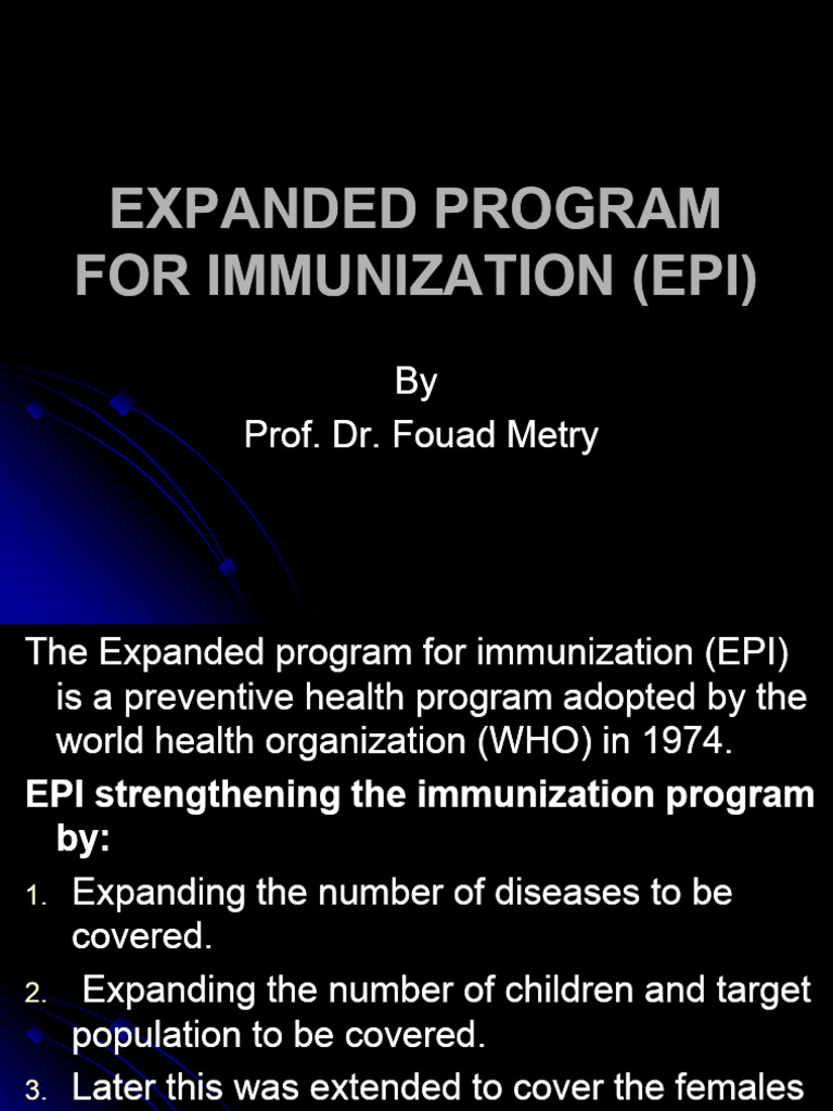 Expanded Program For Immunization Epi | PDF | Refrigerator | Vaccination