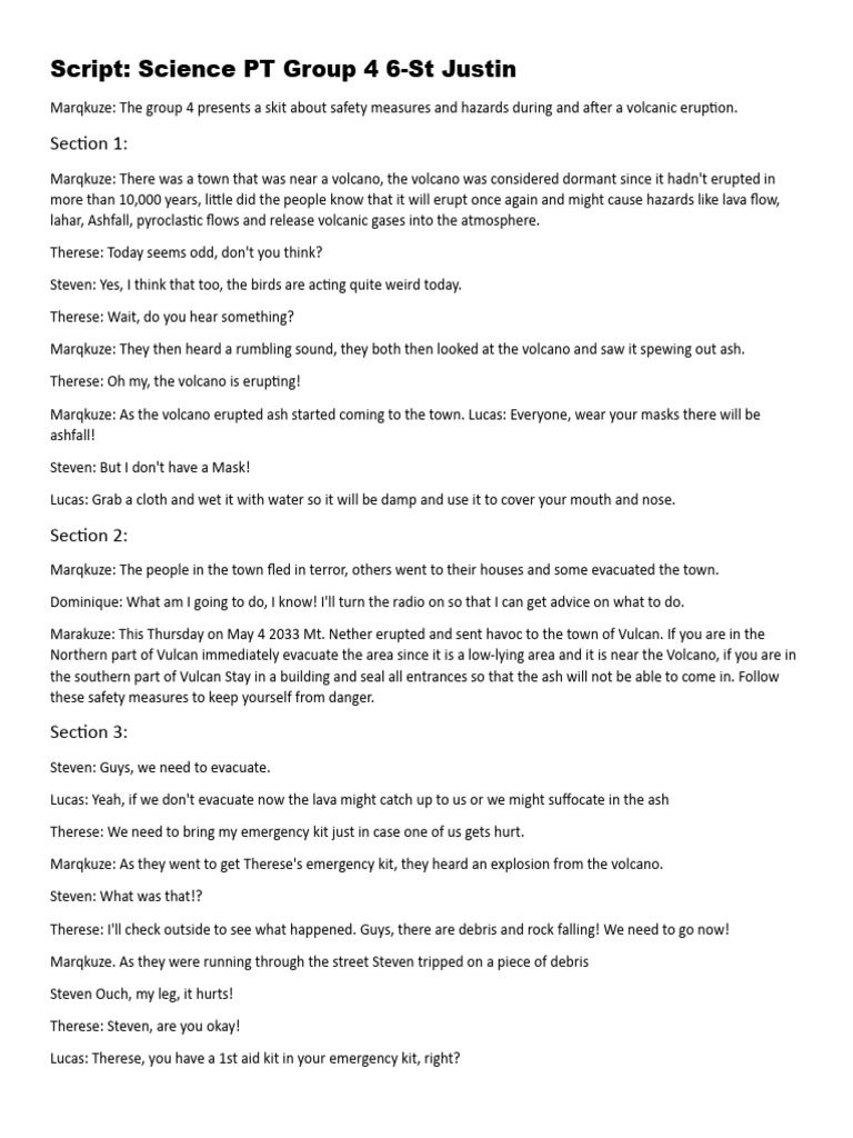 Script | PDF | Volcano | Types Of Volcanic Eruptions