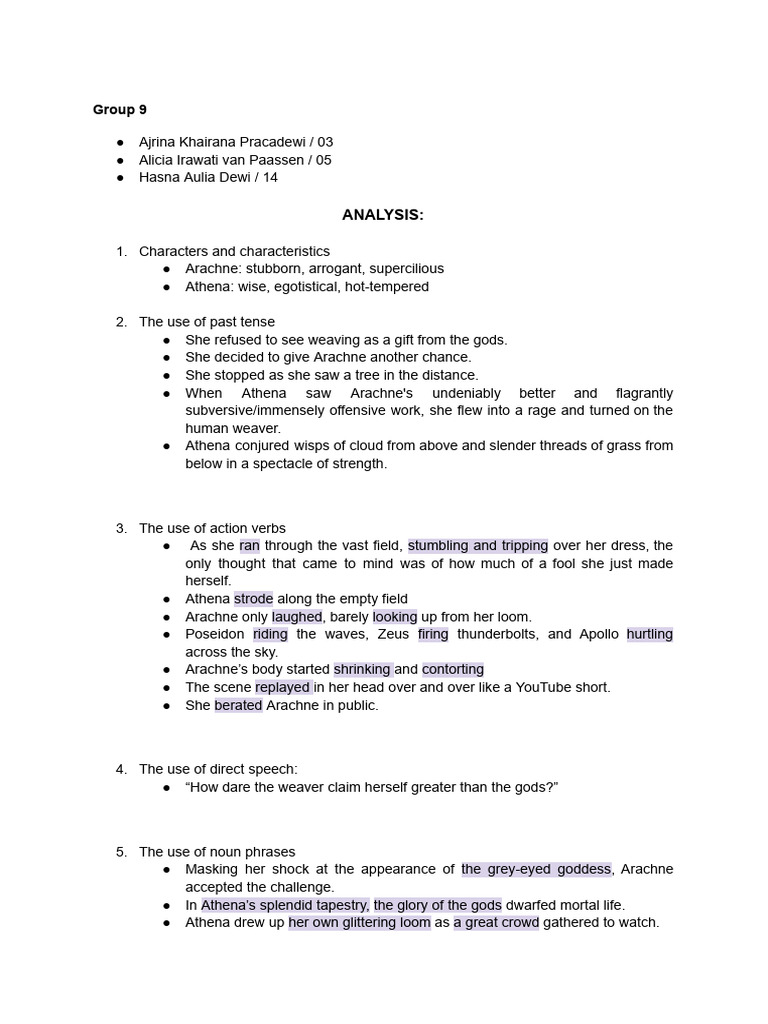 Analyzing: Arachne | PDF | Athena | Weaving