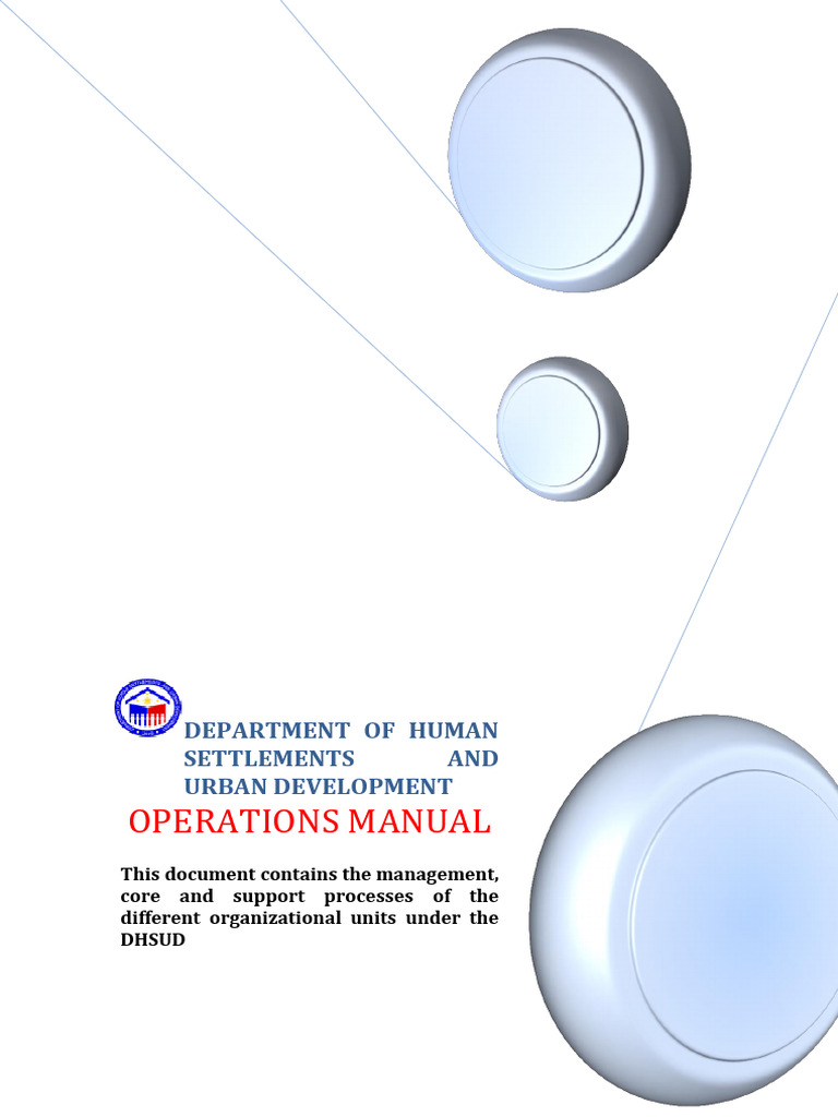 DHSUD Operations Manual Overview | PDF | Policy | Internal Audit