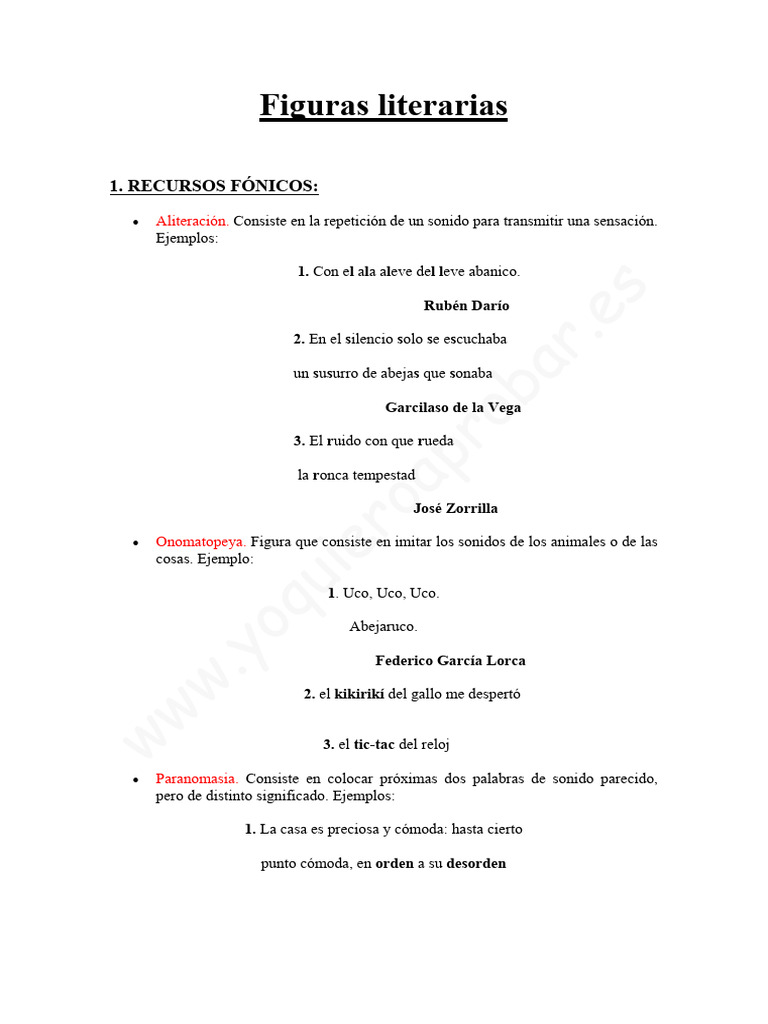 Figuras literarias y sus ejemplos | PDF | Arte