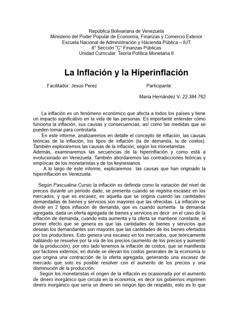 La Inflacion | PDF | Inflación | Monetarismo