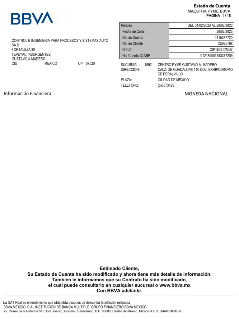 Caratula Bbva Moneda Nacional | PDF | Economias | Dinero