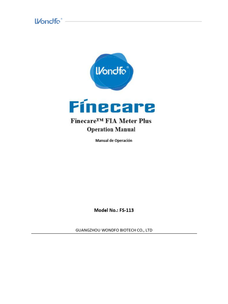 Manual de Operación - Finecare FIA Meter Plus - 24-01-2019 | PDF ...
