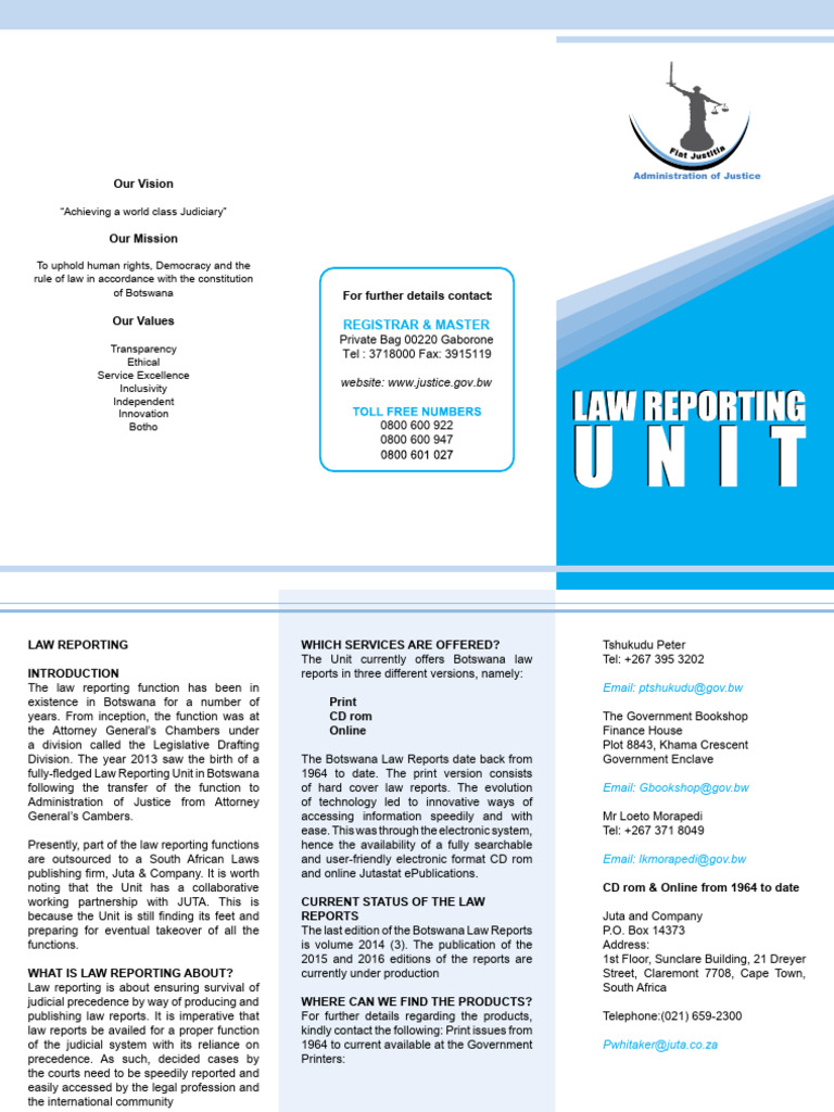 Law Reporting Unit | PDF | Botswana | Public Law