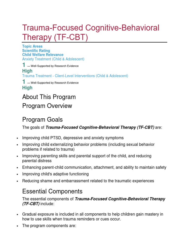 TF CBT | PDF | Cognitive Behavioral Therapy | Anxiety Disorder