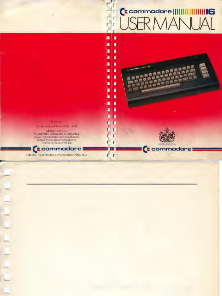 Commodore 16 Manual 1984 | PDF | Cursor (User Interface) | Computer Keyboard