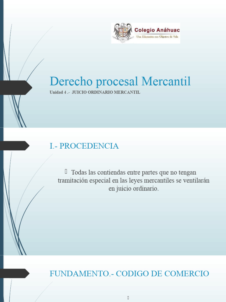Juicio Ordinario Mercantil: Etapas y Procedencia | PDF