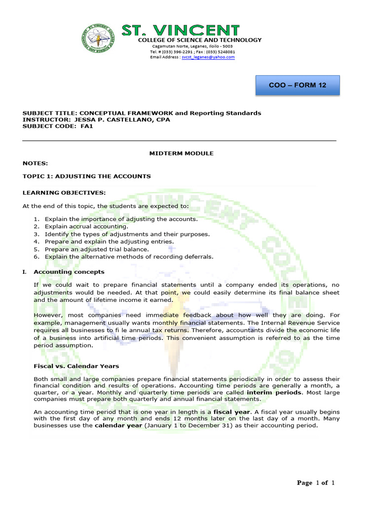 Castellano Fa1 Midterm Module Ba1 ABC Leganes | PDF | Debits And Credits | Deferral