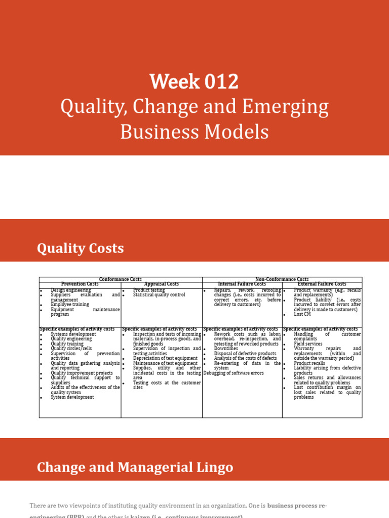 PPT 010 Quality, Change and Emerging Business Models | PDF | Lean ...