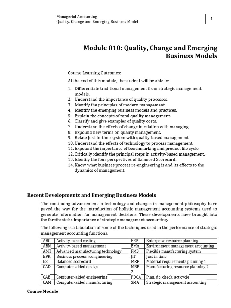 Module 010 Quality | PDF | Lean Manufacturing | Business Process