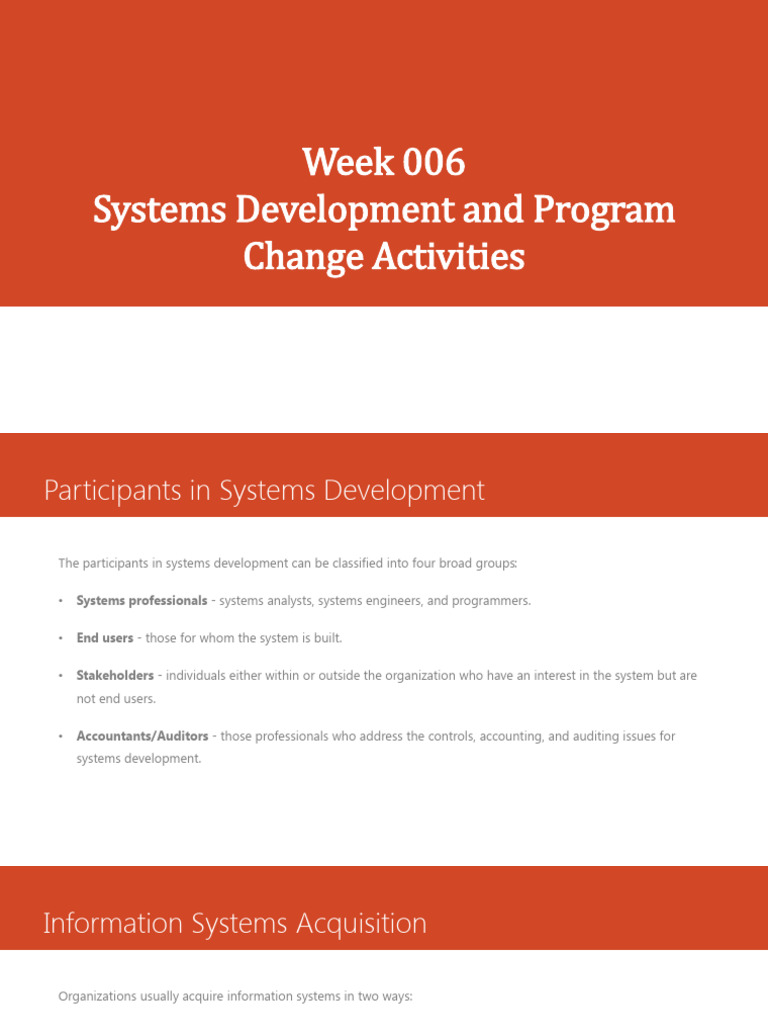 005 Systems Development and Program Change Activities | PDF | Outsourcing | Software