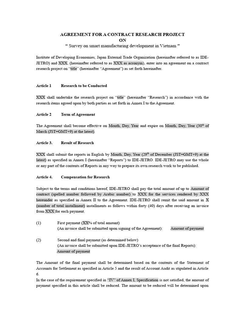 2023contractform Final IDE-JETROver | PDF | Audit | Copyright