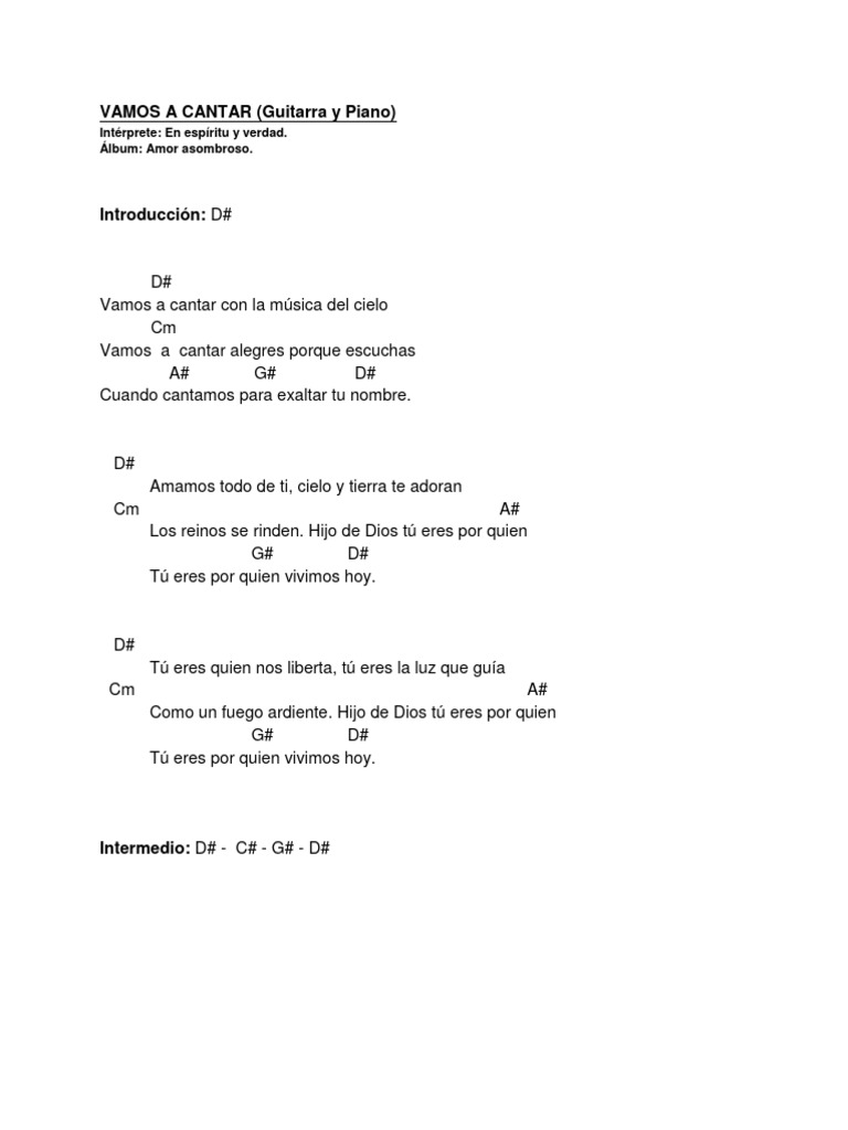 Vamos A Cantar (Guitarra y Piano) | PDF