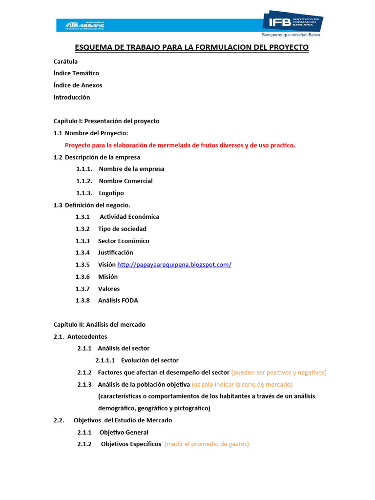 Esquema Del Proyecto (Actualizado) | PDF | Presupuesto | Marketing
