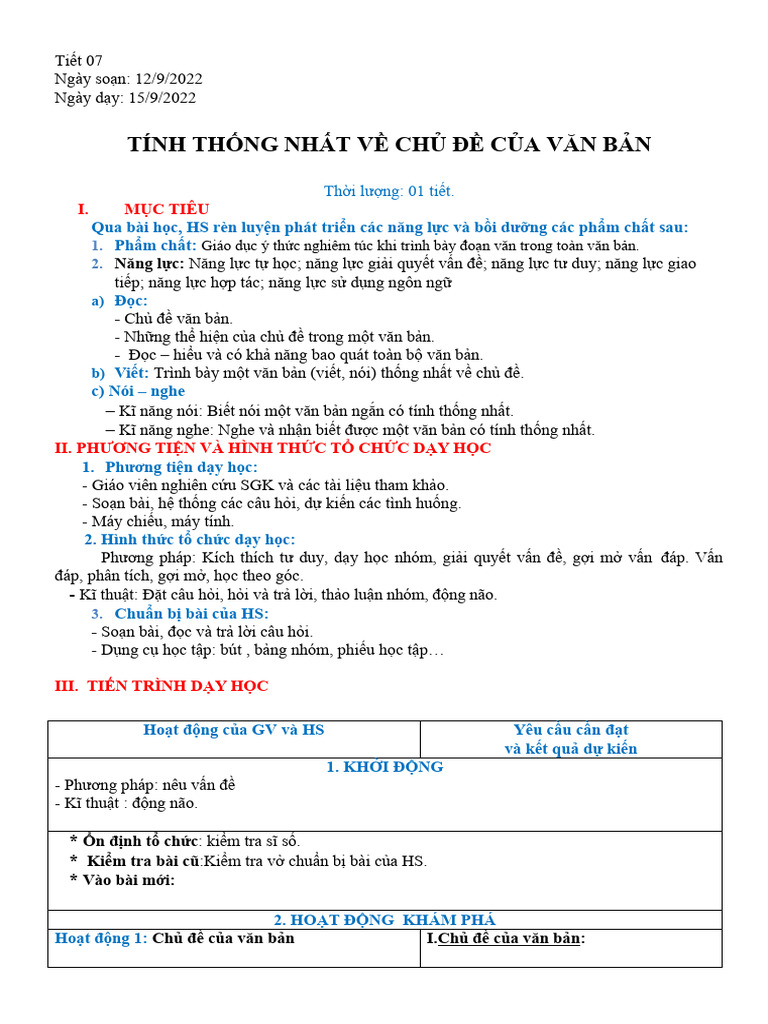 7 Tinh Thong Nhat | PDF