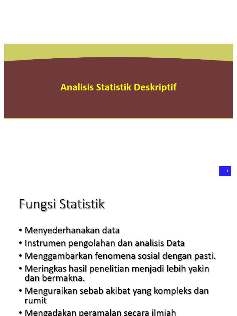 Statistik Deskriptif | PDF | Metode & Bahan Ajar