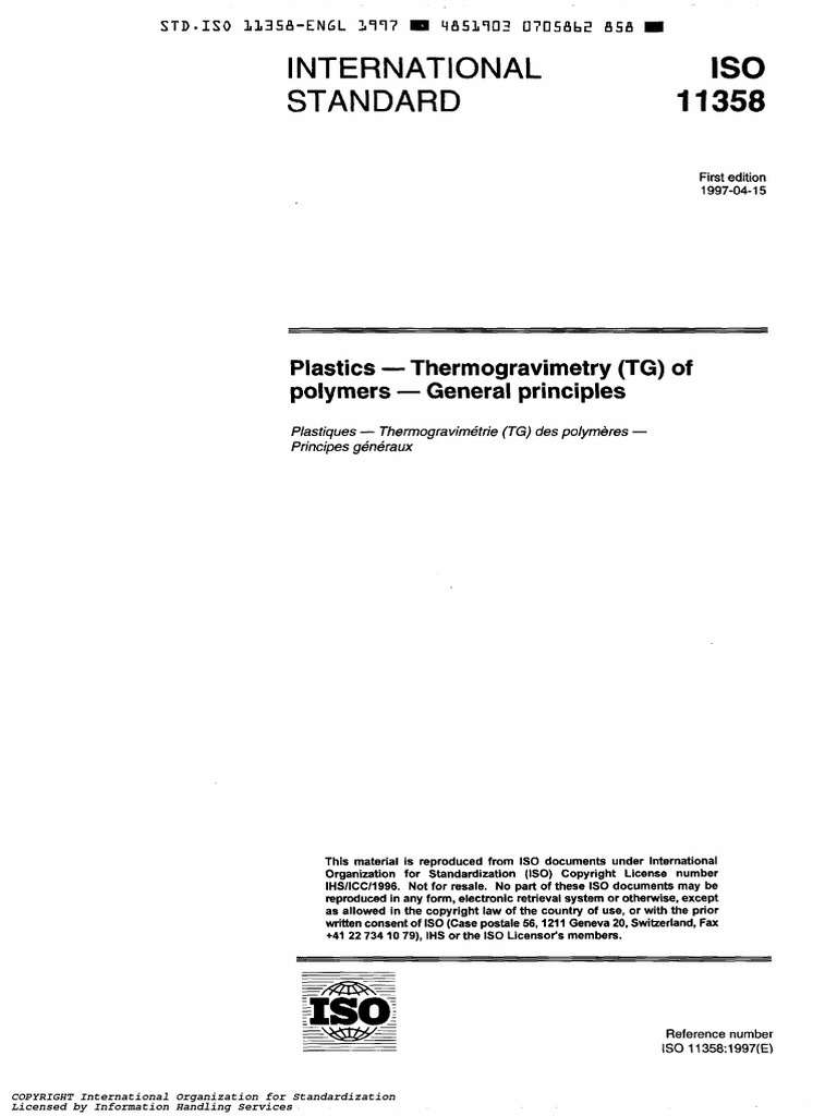 Norma Iso 11358-1 | PDF | Science & Mathematics | Technology & Engineering