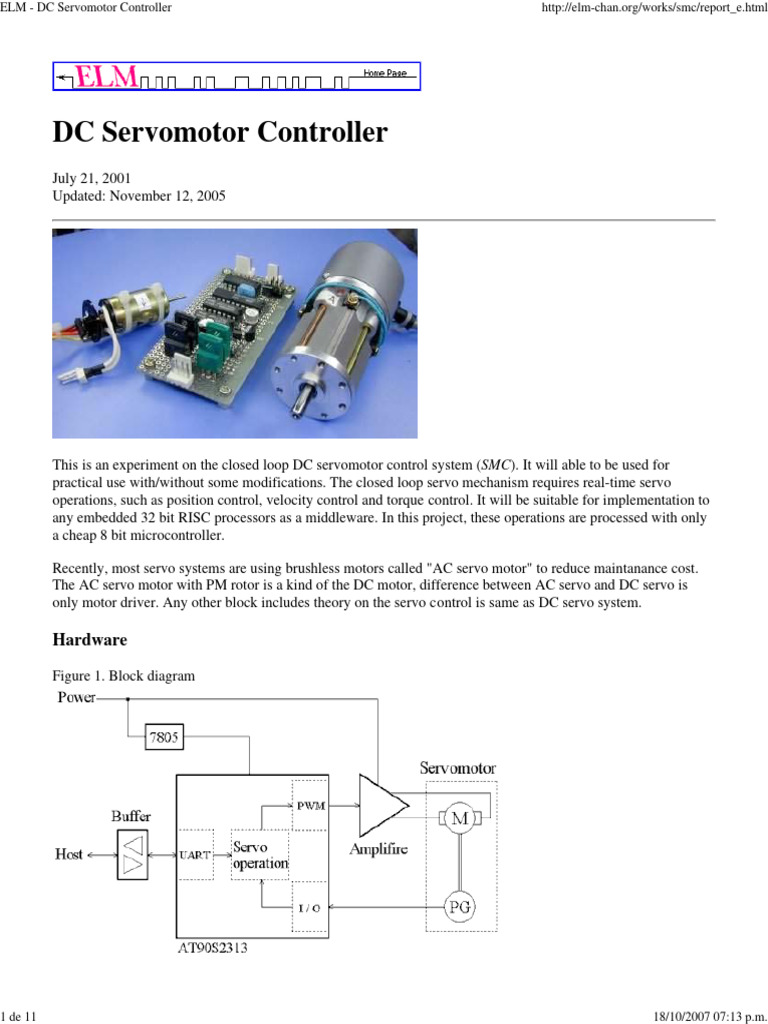 Wiki - DC Servomotor Controller | PDF | Electric Motor | Servomechanism
