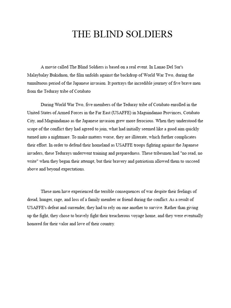 The Blind Soldiers | PDF | Military | Conflicts