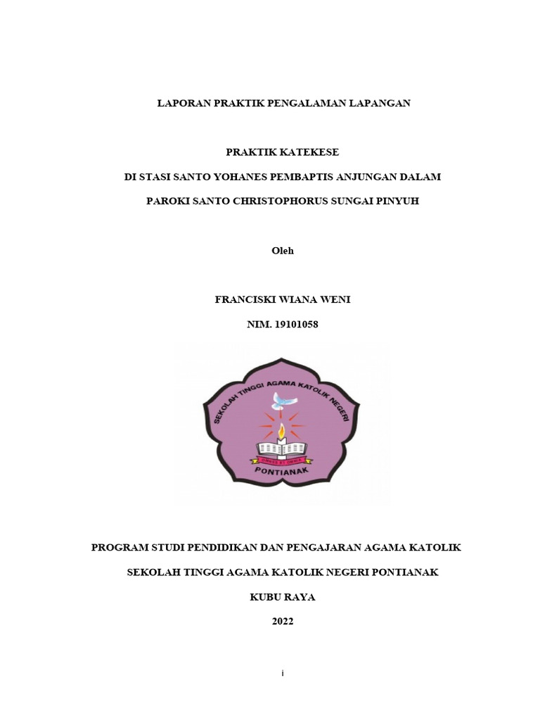 Laporan Praktik Katekese (Weni) | PDF | Agama & Spiritualitas