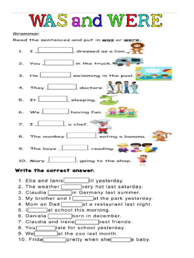 4 Simple Past Was Were | PDF