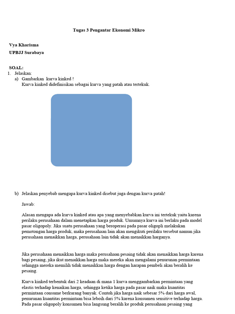 Tugas 3 Pengantar Ekonomi Mikro | PDF