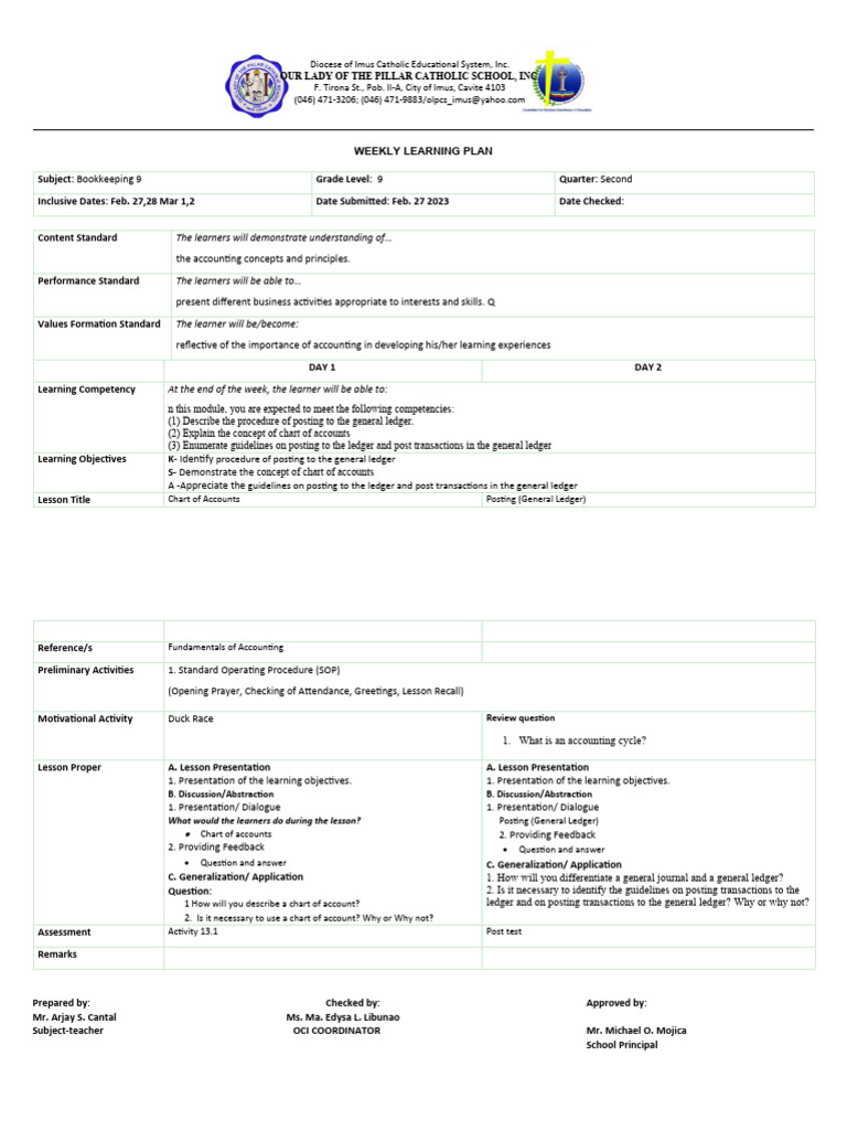 Bookkeeping-Learning-Plan-Module 13 | PDF | Learning | Bookkeeping