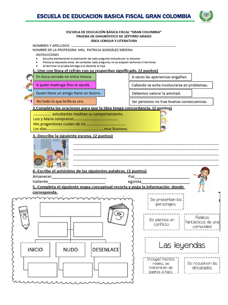 Septimo A Prueba de Diagnostico | PDF Septimo A Prueba de Diagnostico | PDF