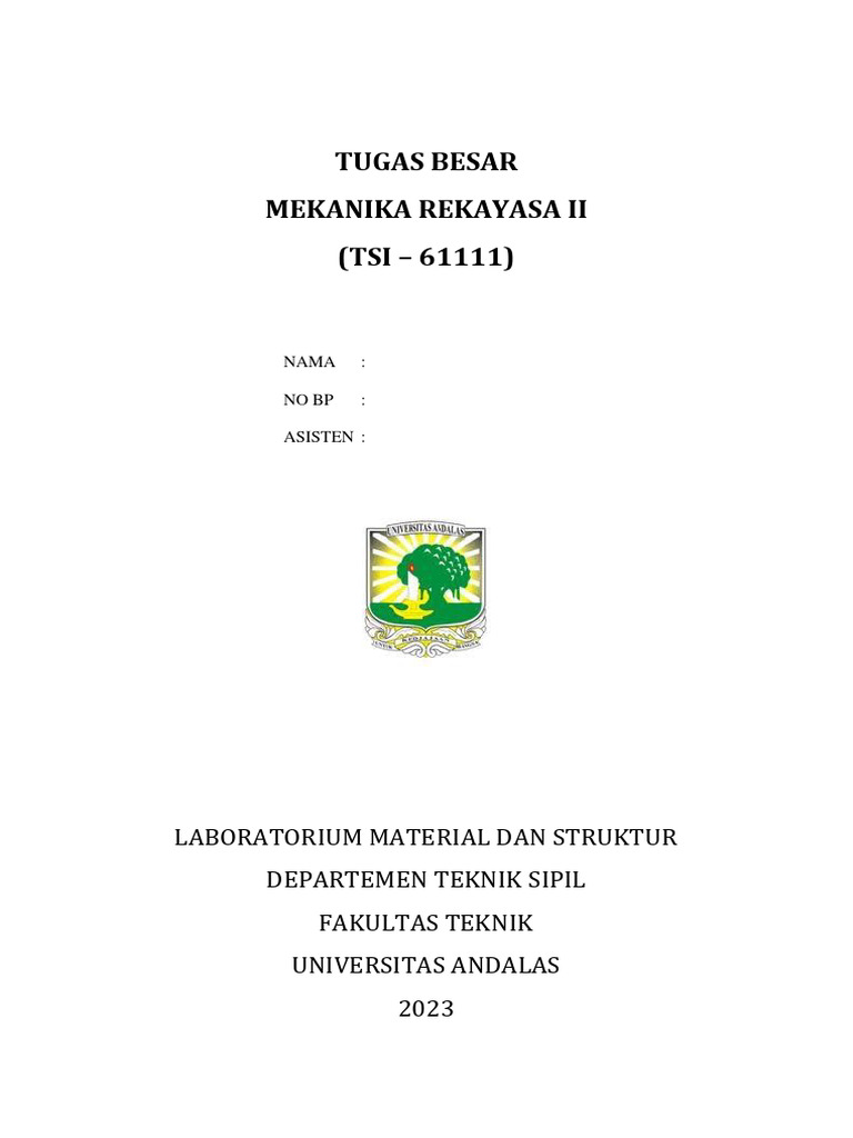 Soal Tugas Besar Mekanika Rekayasa Ii-1 | PDF | Metode & Bahan Ajar | Teknologi & Rekayasa