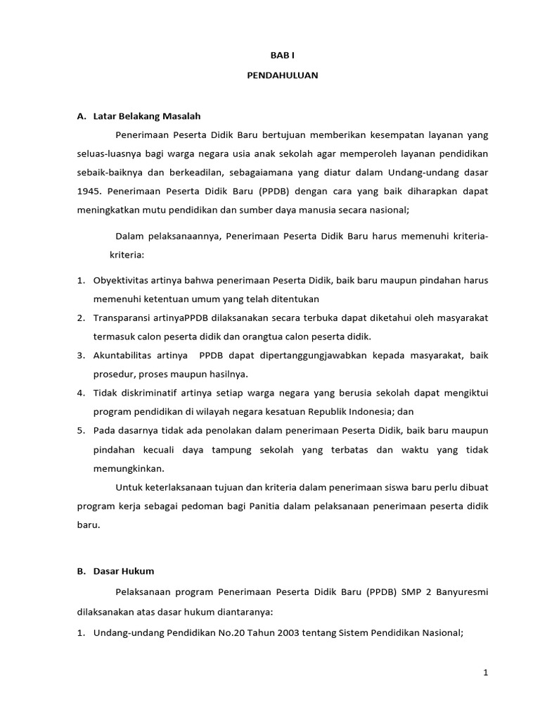 Program Kerja PPDB 2023 | PDF