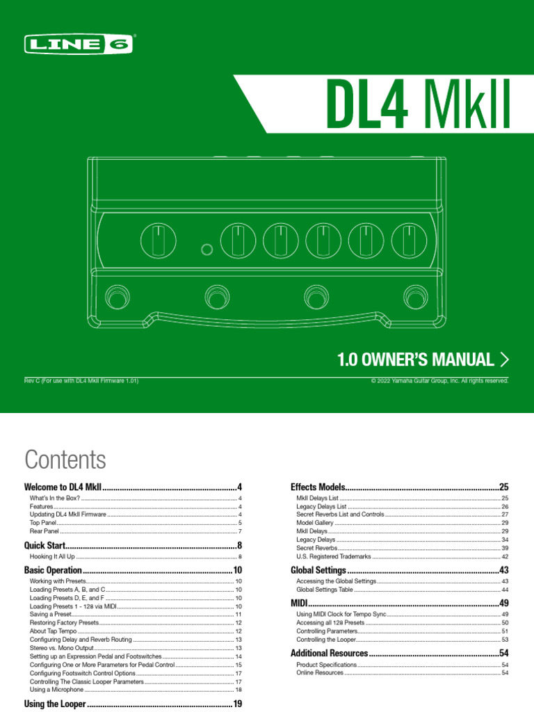 Line 6 DL4 MkII Owner's Manual | PDF