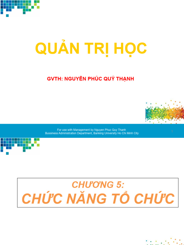 Quan Tri Hoc - Chuong 5 Chuc Nang To Chuc | PDF