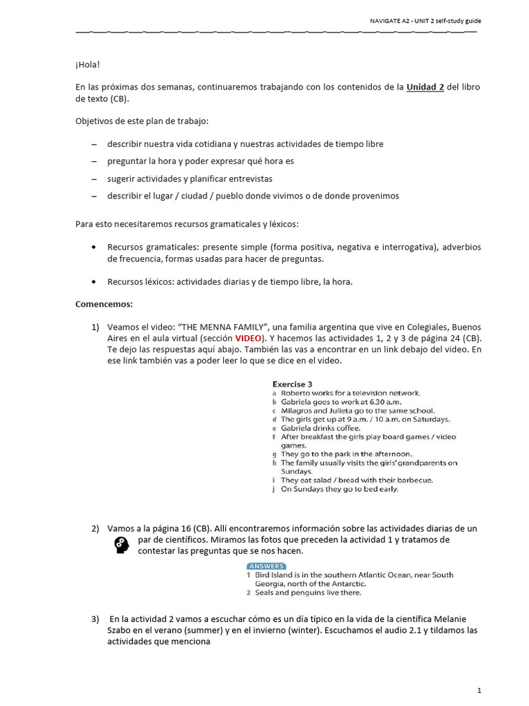 NAVIGATE A2 - UNIT 2 Self-Study Guide | PDF | Verbo | Interpretación ... NAVIGATE A2 - UNIT 2 Self-Study Guide | PDF | Verbo | Interpretación ...