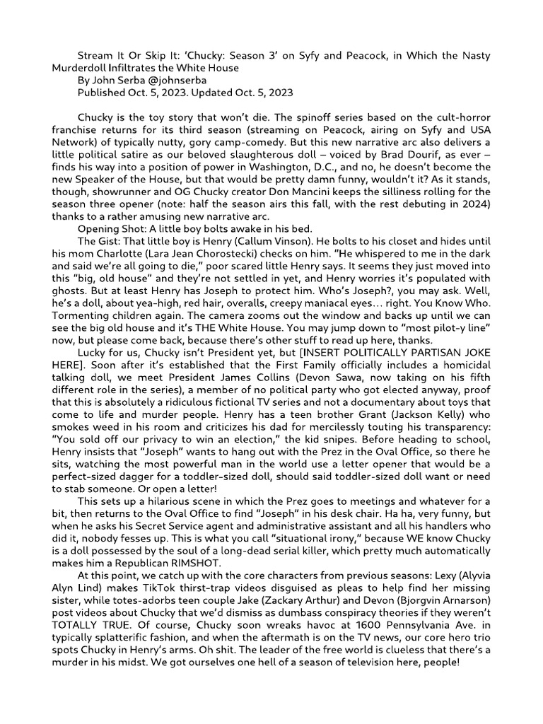 CHUCKY - Season 2 | PDF