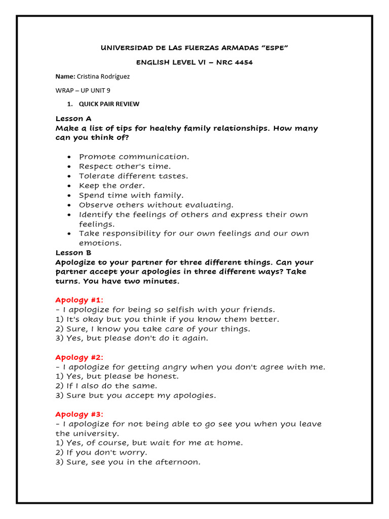 Wrap - Up Unit 9 Cristina Rodriguez | PDF