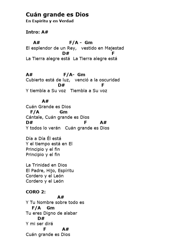 Cuán Grande Es Dios Bb | PDF