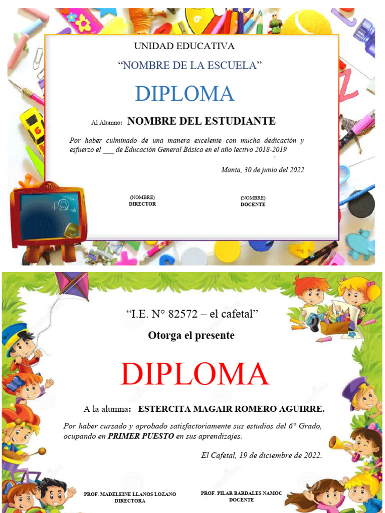 Diplomas en Word Editables 2022 | PDF