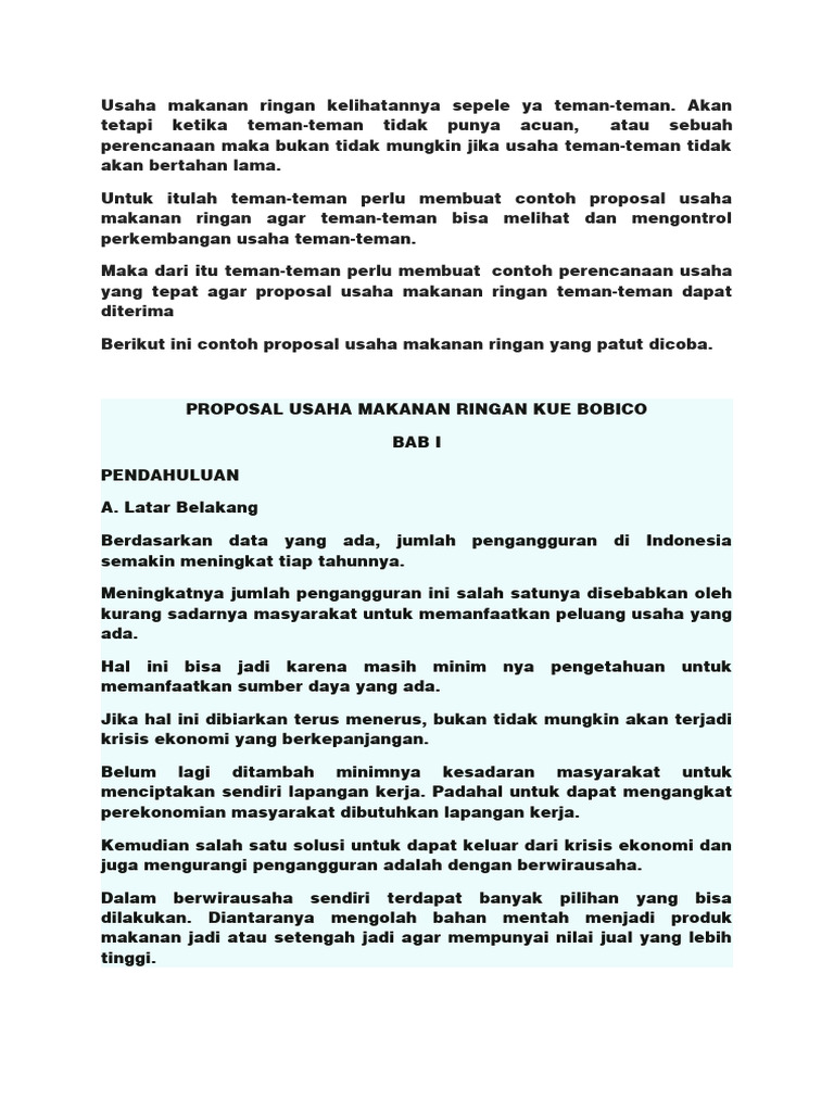 Contoh Proposal - Pkwu 2 | PDF | Kesehatan Holistik