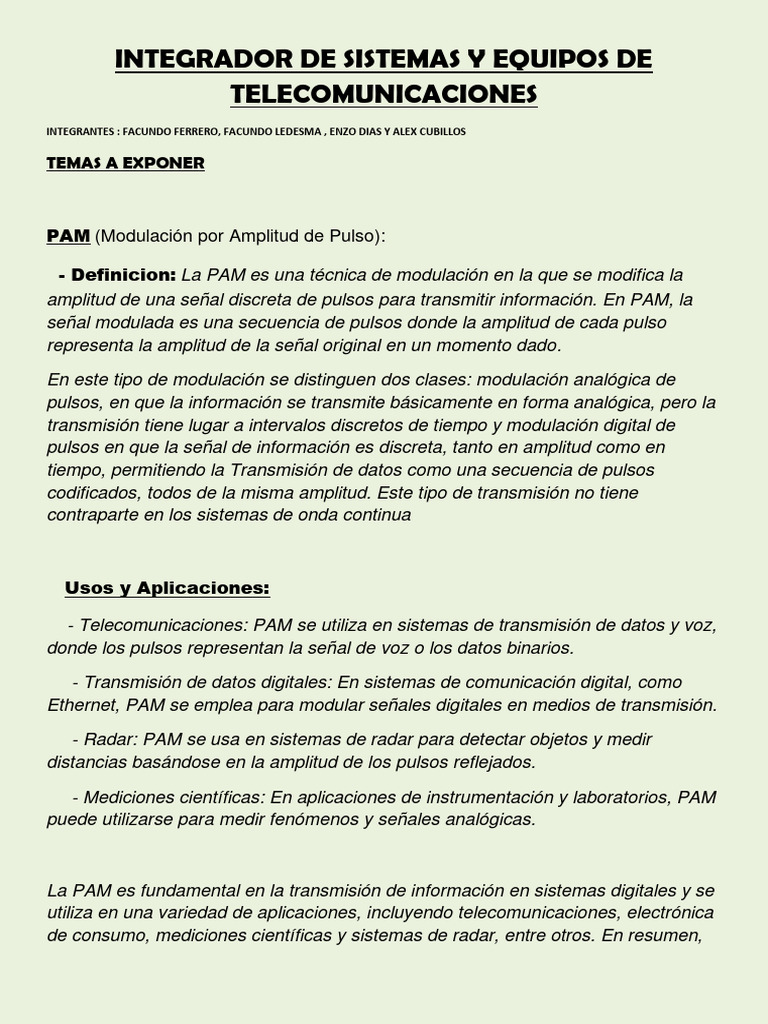 Integrador de Sistemas y Equipos de Telecomunicaciones | PDF ...