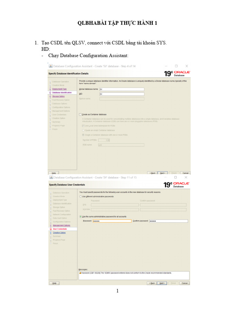Bài tập thực hành Oracle 2023 | PDF