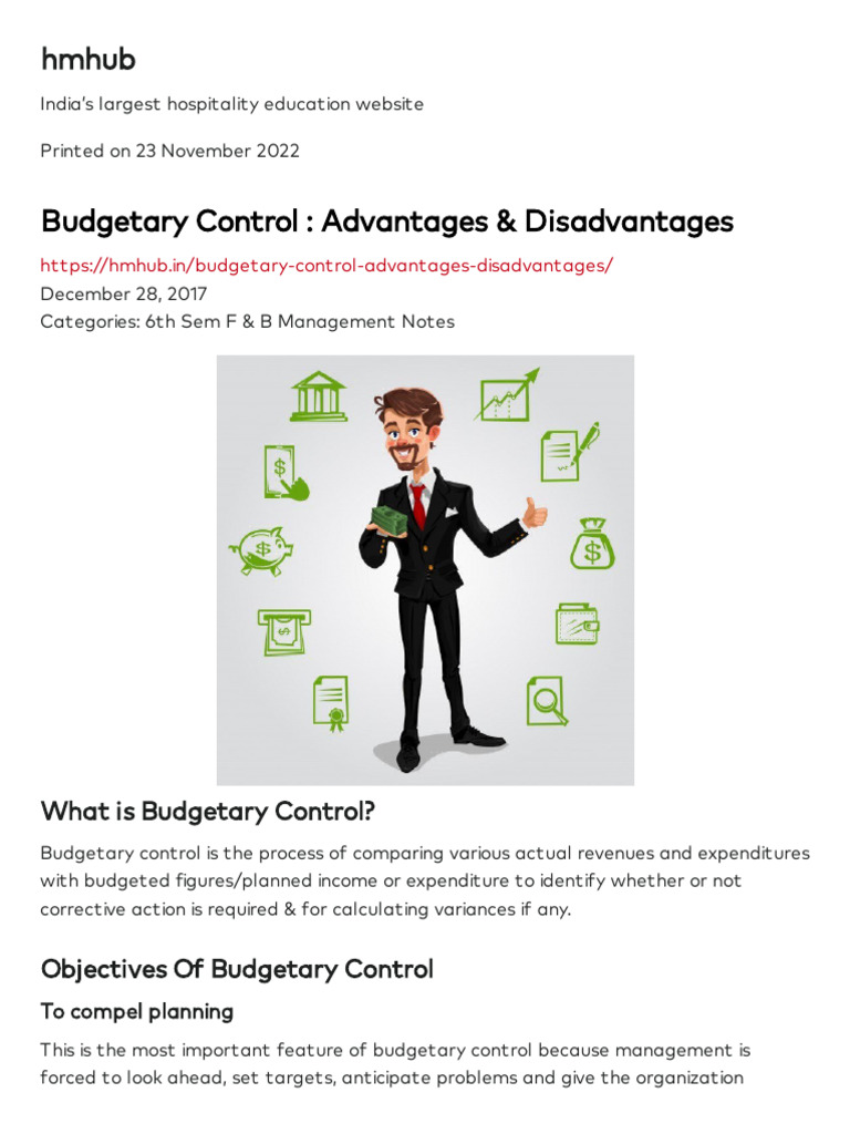 Budgetary Control - Advantages & Disadvantages - Hmhub - Perfect ? Hub For 120k+ ? Hospitality ...