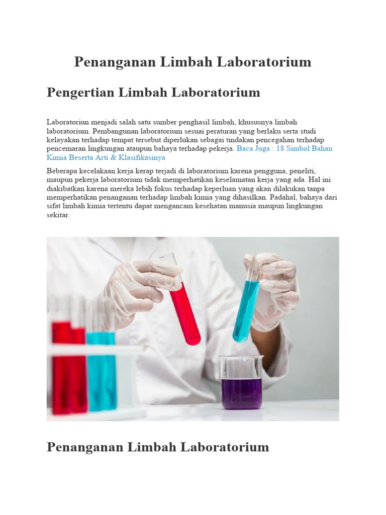 Penanganan Limbah Laboratorium | PDF